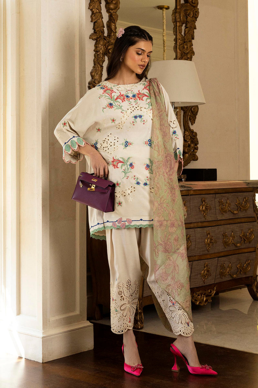 Stitched Embroidered Raw Silk Shirt+ Shalwar – Sana Safinaz